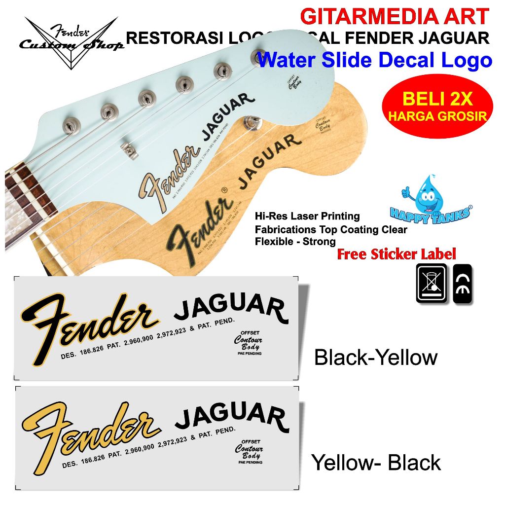 Jual LOGO FENDER JAGUAR WATERSLIDE DECAL | Shopee Indonesia