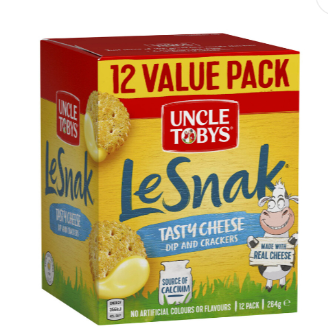 Jual Uncle Tobys Le Snak Dip & Crackers Tasty Cheese Variety Pack ...