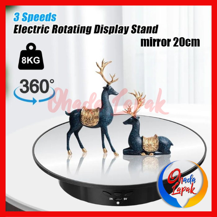 Jual Display Putar 20 cm Alas Putar Fotografi Mirror Rotating 360 Turntable 20 cm TaffSTUDIO ...