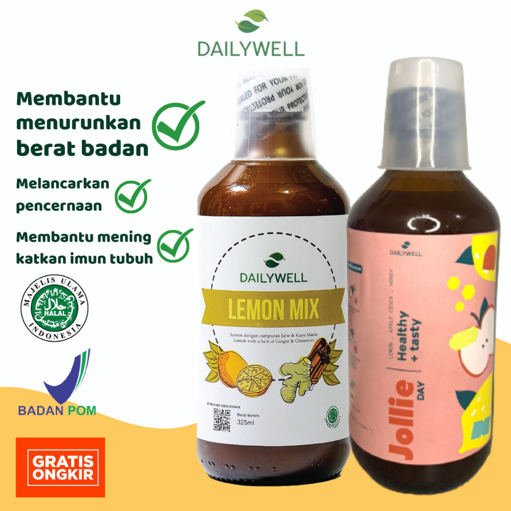 Jual DAILYWELL BUNDLING LEMON MIX & JOLLIE DAY [MINUMAN HERBAL DIET DAN DETOK TUBUH] | Shopee ...