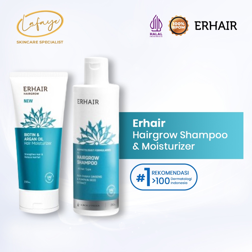 Jual ERHA ERHAIR Hairgrow Shampoo 250ml + Hairgrow Hair Moisturizer ...
