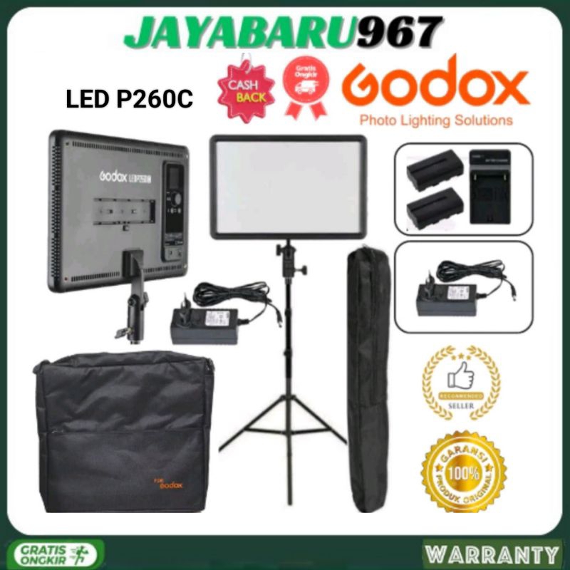 Jual LAMPU LED GODOX P260 C,P-260C,P 260C PAKET FOTO STUDIO VIDEO ...