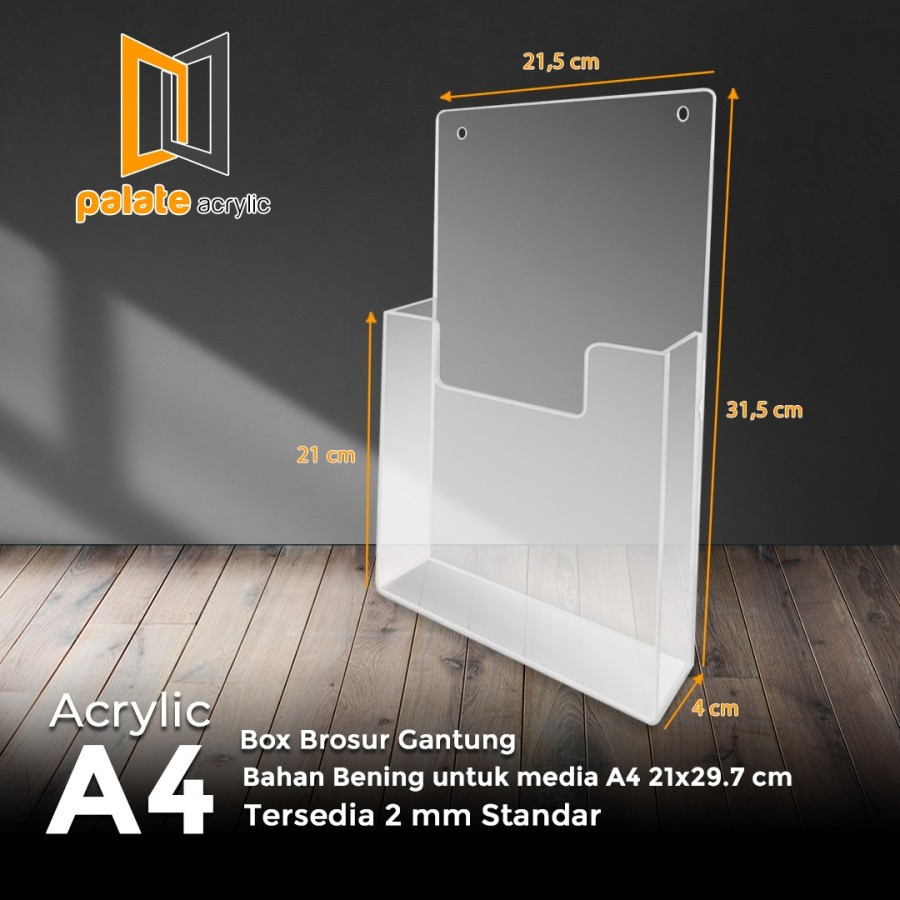 Jual Acrylic Tempat Brosur - Akrilik Kotak Brosur / RAK / BOX A4 ...