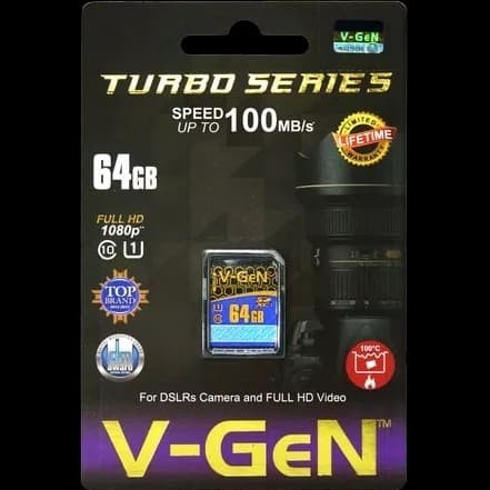 Jual SD CARD SDXC V-GEN MEMORI KAMERA CLASS 10 64GB 128GB TURBO SERIES ...