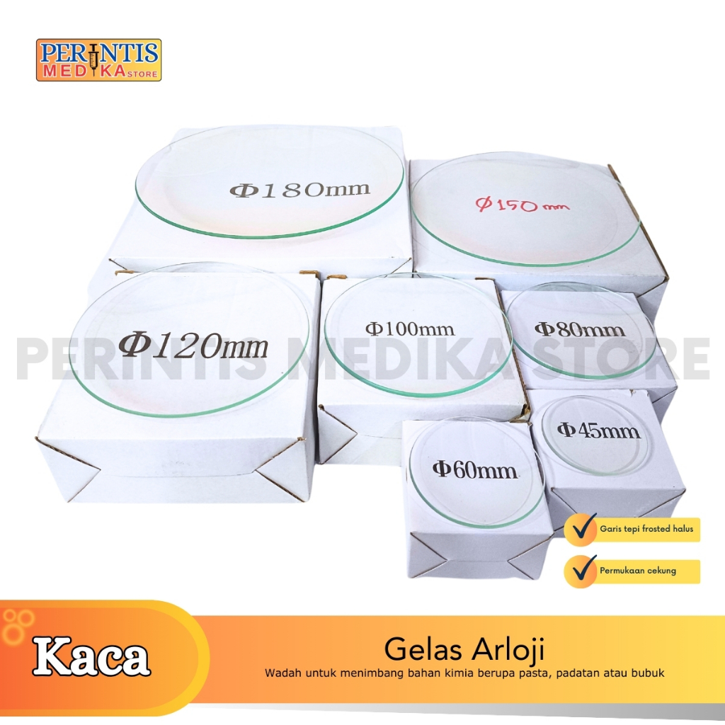 Jual Kaca Arloji Laboratorium l Watch Glass / Gelas Arloji Lab / Cawan ...