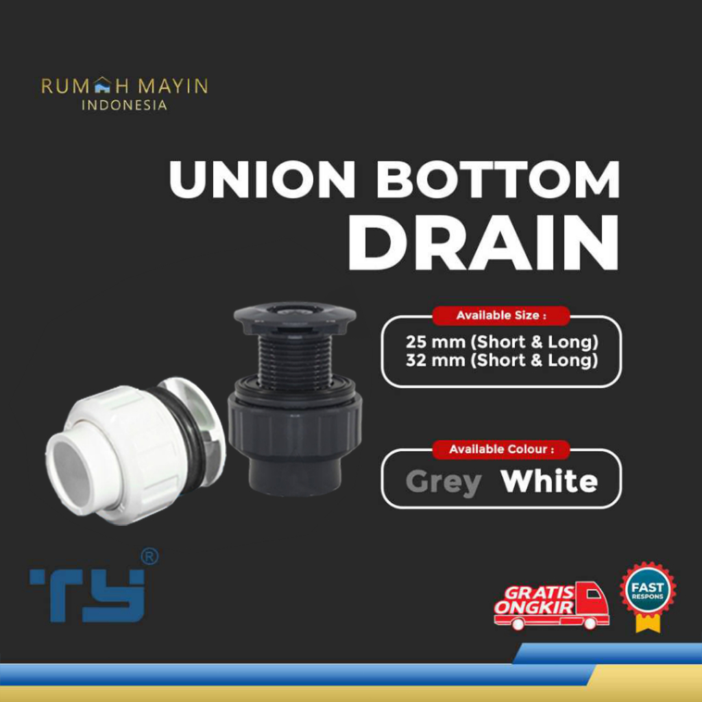 Jual TY Drainage Union / Bottom Drain Pipa Pipe U – PVC by 3 Pawns ...