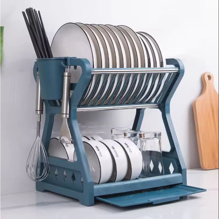 Jual Rak Piring Sendok Garpu Lemari Dapur 2 Susun Ada Tirisan Air ...