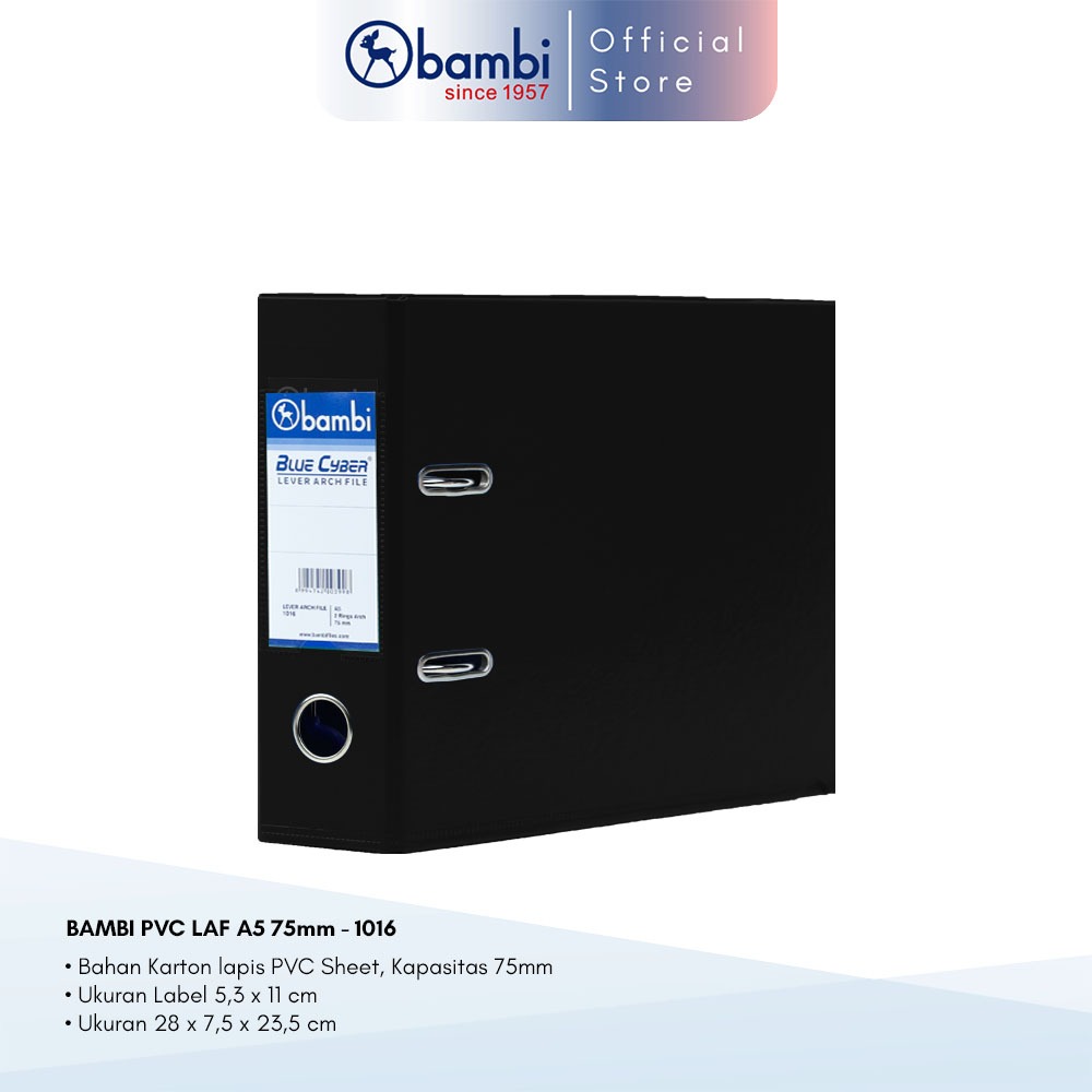 Jual Bambi Lever Arch File Ordner A5 All Color Jumbo Size 75 mm ...
