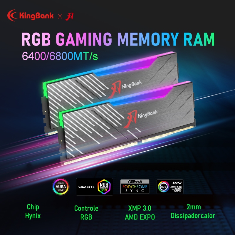 Jual RAM DDR5 32GB (16GBx2) 6400Mhz Dual Channel Longdimm PC KingBank ...