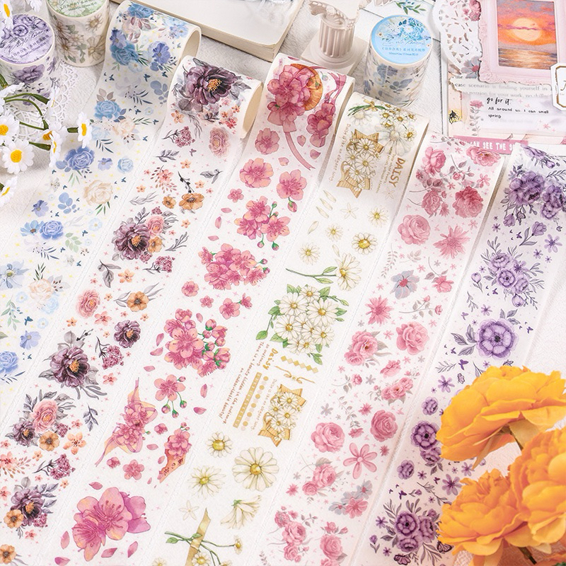 Jual (2AB) washi tape selotip bunga colorful pastel journaling | Shopee ...