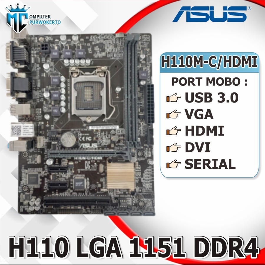 Jual Mainboard Motherboard Mobo LGA 1151 DDR4 On Board H110 ASUS ...