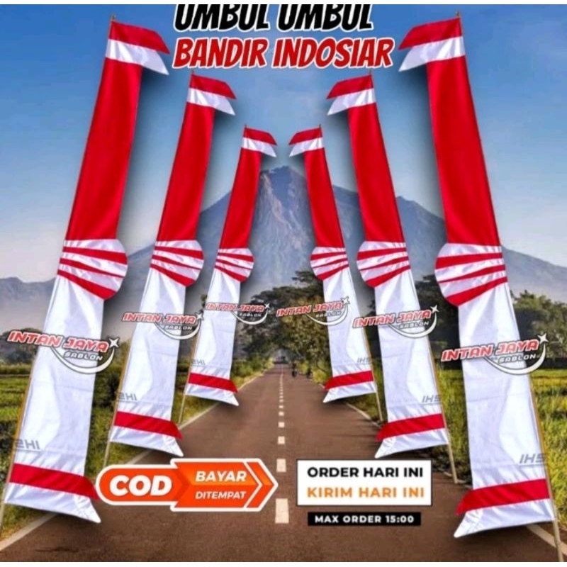 Jual BENDERA UMBUL UMBUL BANDIR INDOSIAR POLOS MERAH PUTIH | Shopee Indonesia