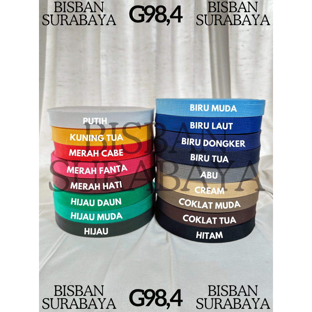 Jual (PER ROLL) WEBBING BISBAN 2,5CM TALI TAS TEBAL LEBAR 2,5 CM (30YARD) | Shopee Indonesia