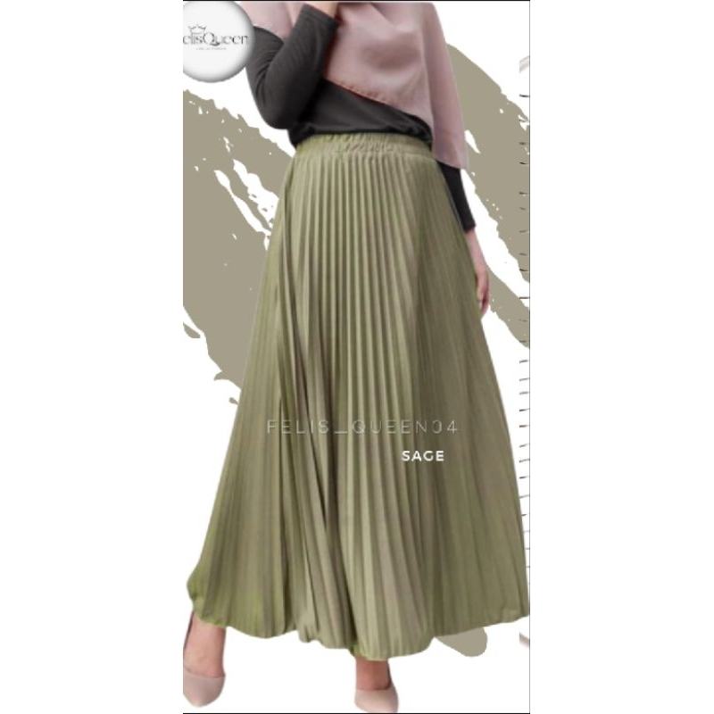 Jual Rok plisket panjang mayung/rok wanita kerja/rok hangout#surabaya | Shopee Indonesia