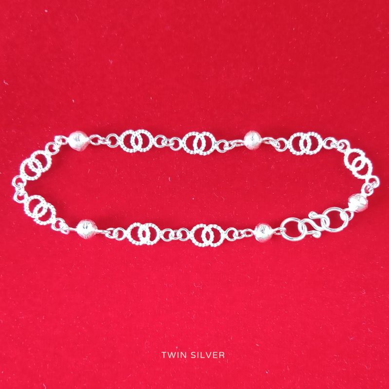 Jual gelang tangan perak asli perak murni handmade pemakaian wanita ...