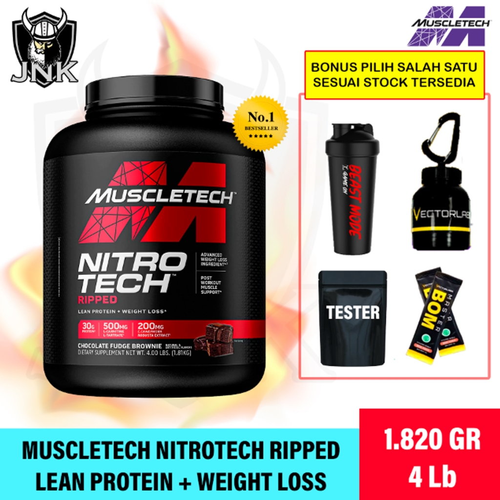 Jual MUSCLETECH NITROTECH RIPPED 4LB 1.82KG | PURE LEAN WHEY PROTEIN ...