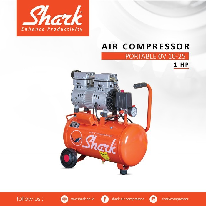 Jual Compressor Oilless Listrik 1Hp Shark Compressor 1 HP Tipe OV 10-25 ...