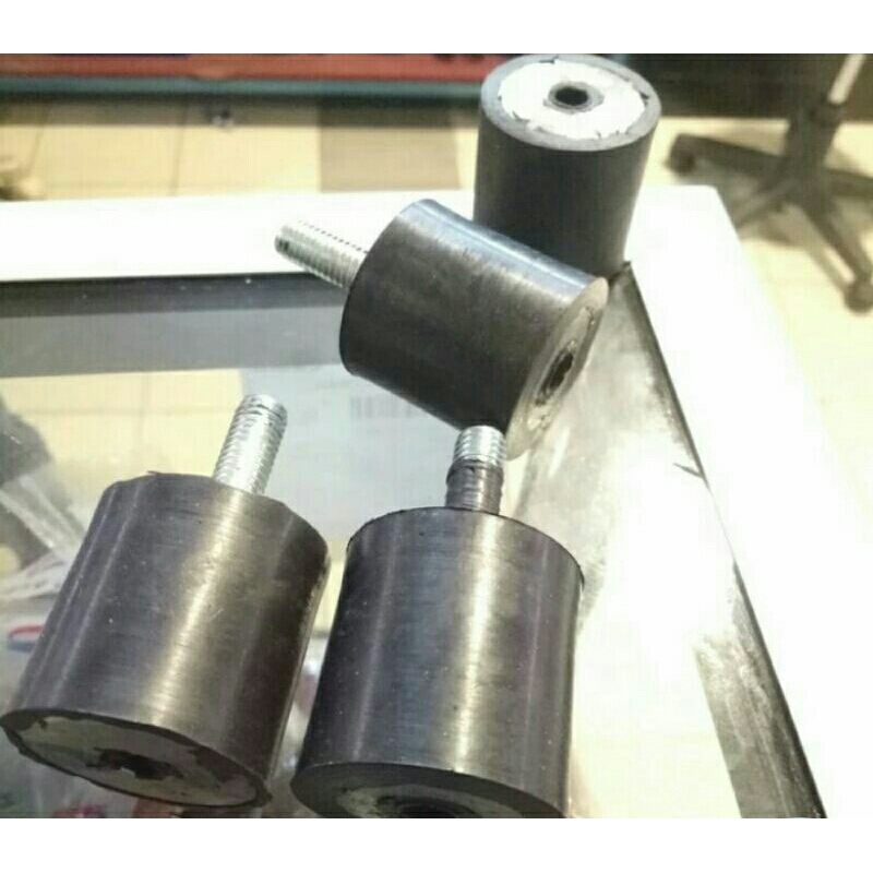 Jual 1 pcs engene mounting double plat 3x3 m8 karet monting baut m8 ...