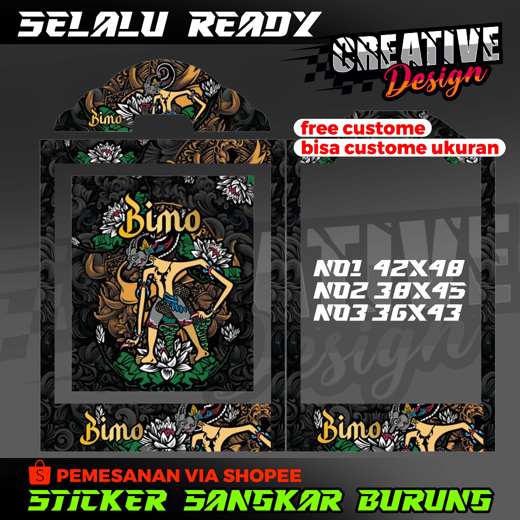 Jual STICKER SANGKAR KOTAK KIPAS BIMO | Shopee Indonesia