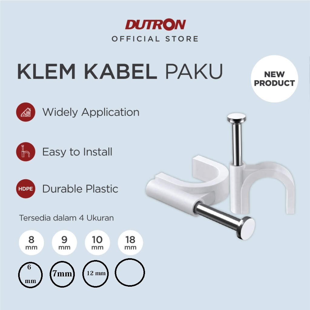 Jual Klem Kabel Paku Beton Dutron / Klem Kabel Listrik 6mm/7mm/8mm/9mm ...