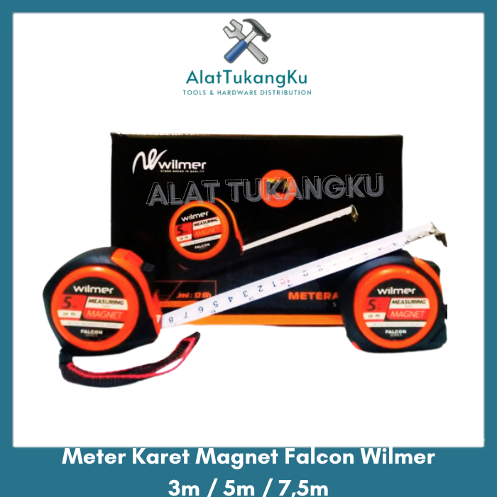 Jual Meteran Magnet Lapis Karet WILMER FALCON 3m 5m 7,5 meter / Alat ...