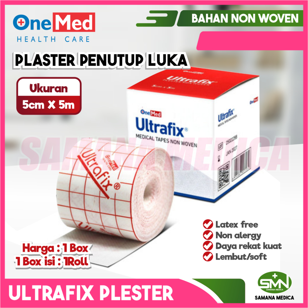Jual Ultrafix Plester 5x500cm 5cmX5m BOX ONEMED Plester Penutup Luka ...