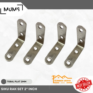 Jual Plat Siku Rak Ambalan 2" Inch Set 4 Pcs / Siku Rak L Bracket Oval ...