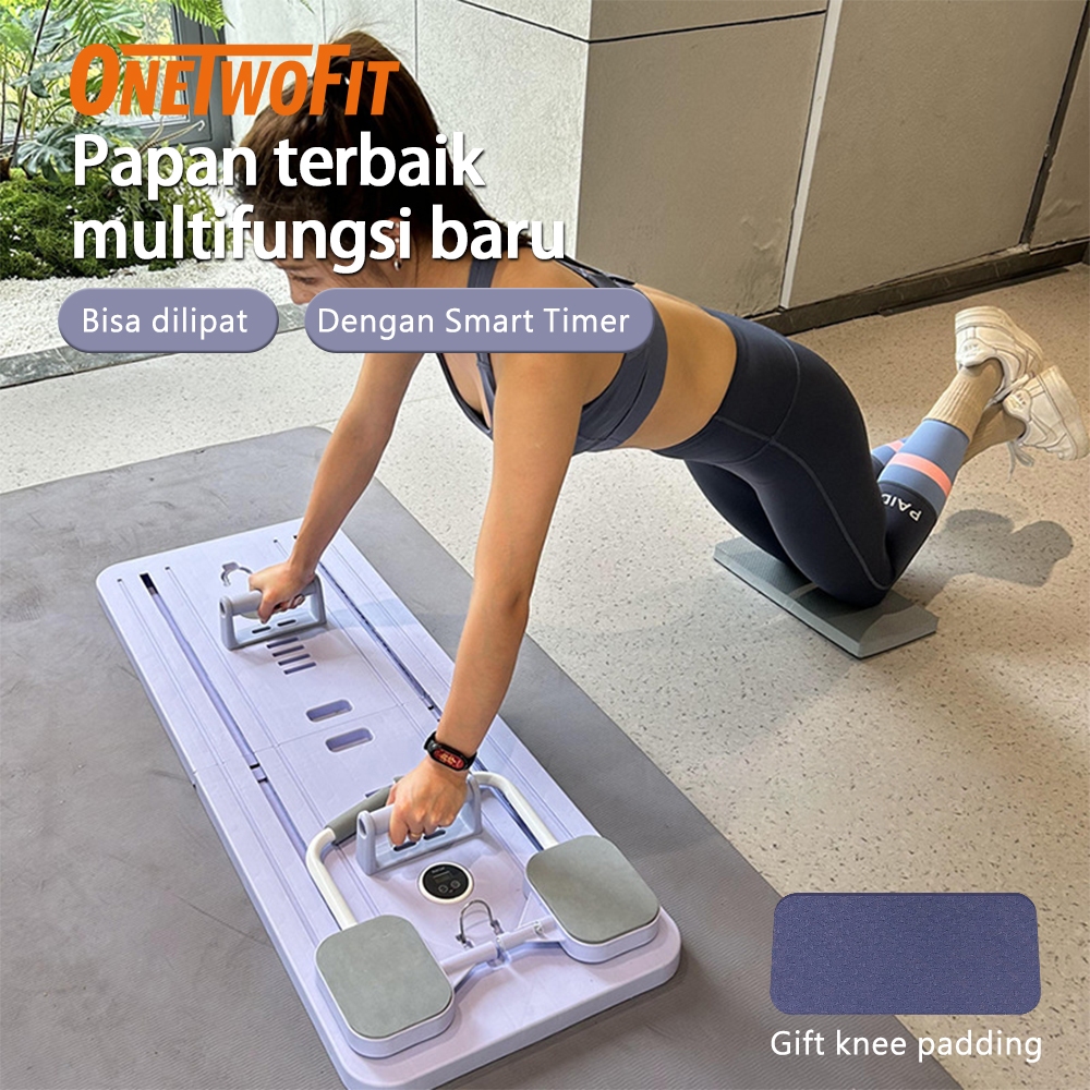 Jual OneTwoFit Ab Roller Double Wheel Bisa dilipat Ab Wheel Alat Push Up Stand Bar Alat Gym ...