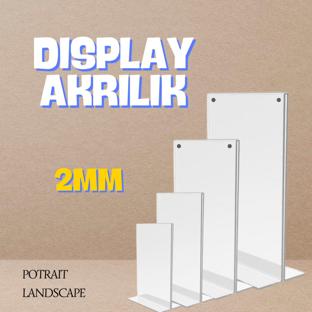 Jual Display akrilik potrait landscape tempat brosur kode QRIS tebalan ...