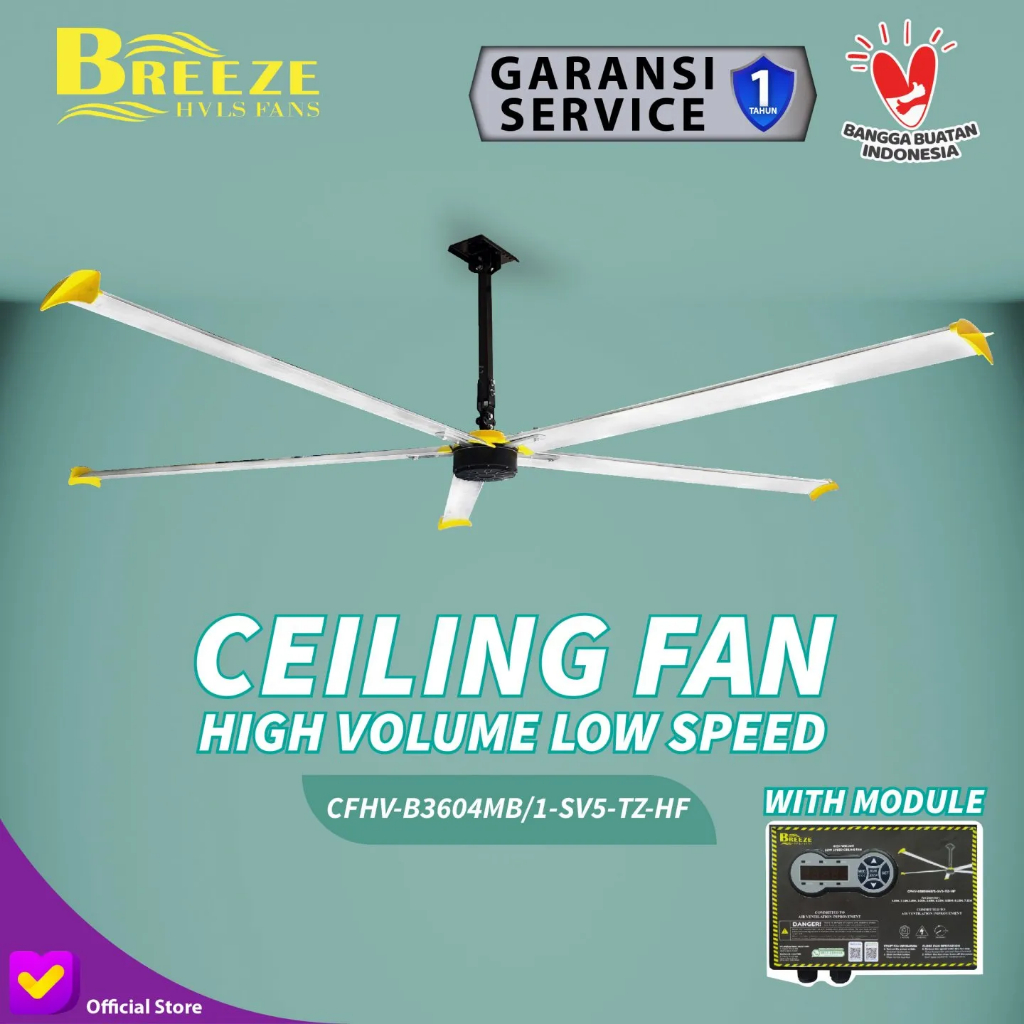 Jual HVLS Ceiling Fan 3.68 Meter CFHV-B3604MB/1-SV5-TZ-HF | Shopee ...