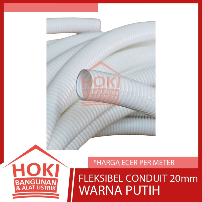 Jual FLEKSIBEL CONDUIT 20mm PUTIH - Pipa / Selang Konduit Spiral Kabel ...