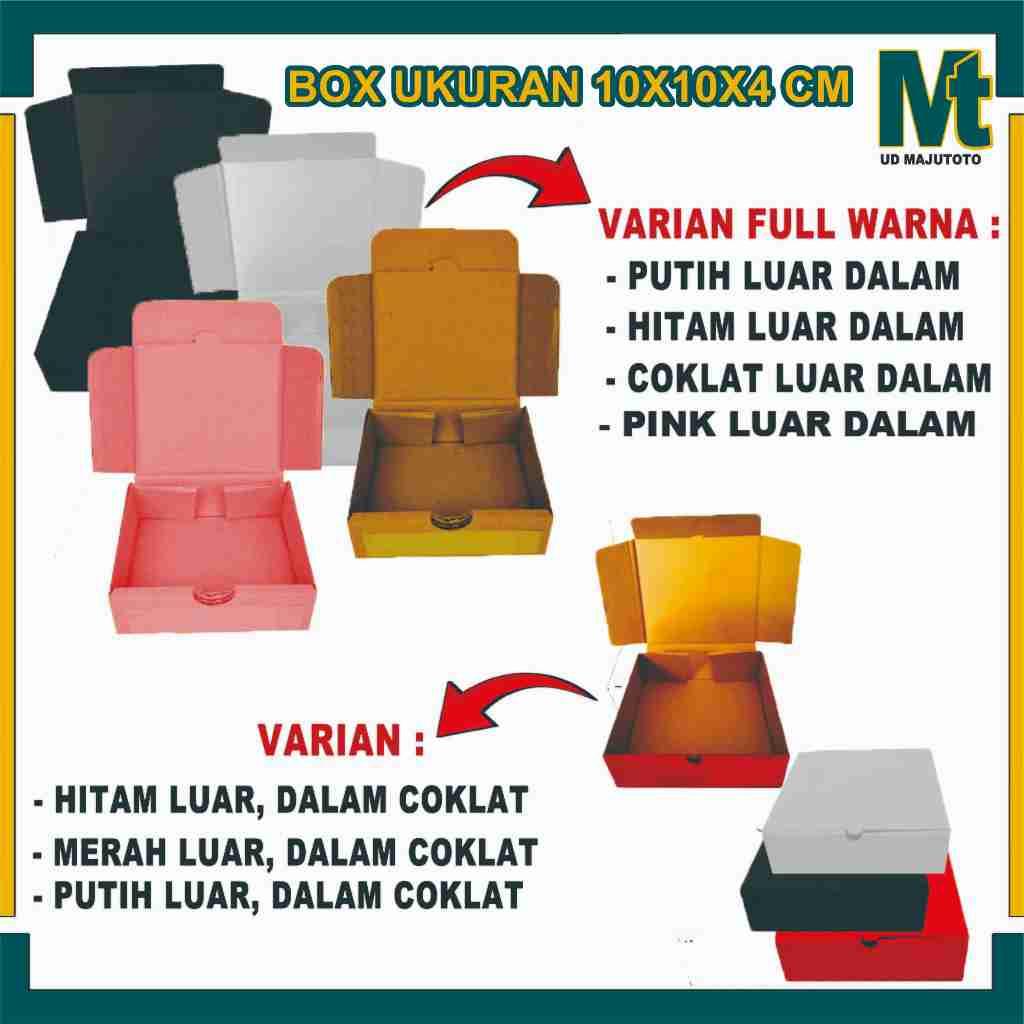 Jual (PAKET 50 PCS) Box 10x10x4 cm / Box Lipat Depan / Box Accessories ...