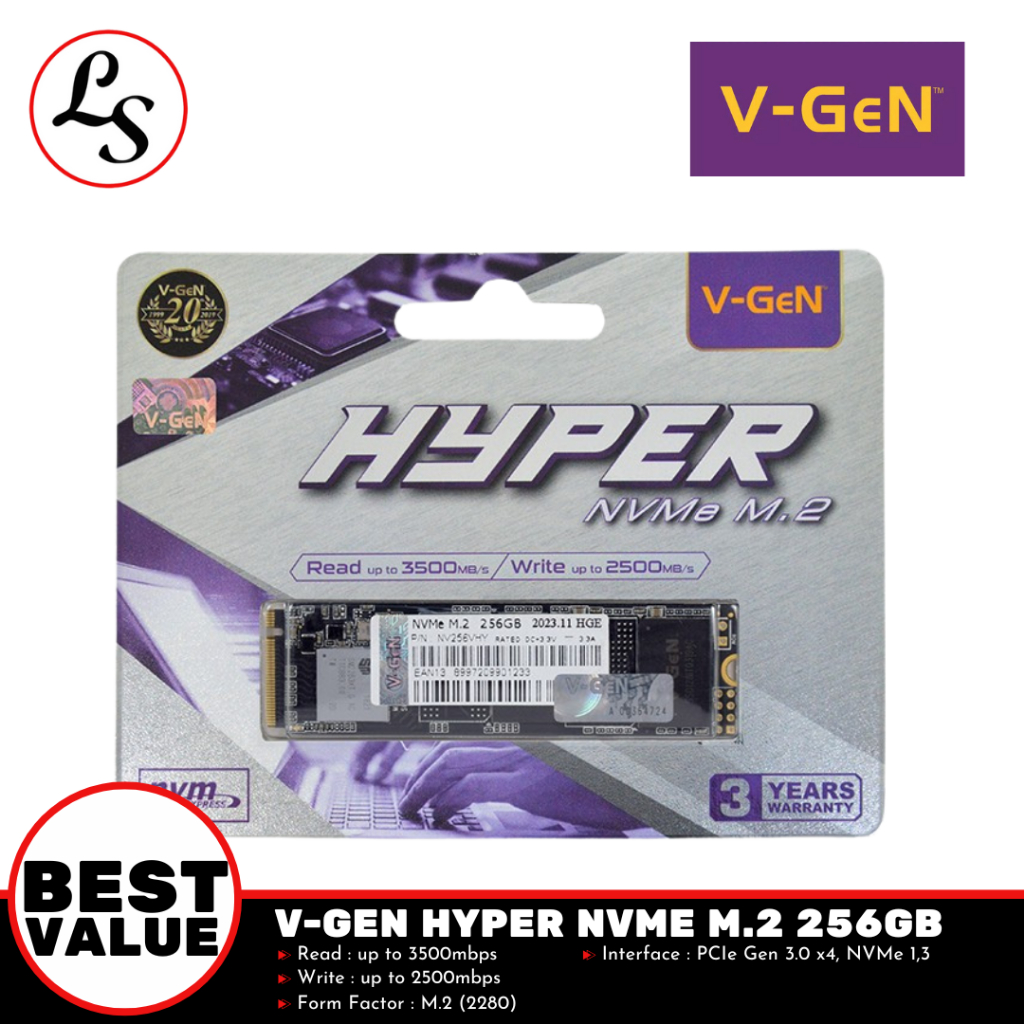Jual VGEN SSD Hyper 256GB NVMe M.2 PCIe Gen 3.0 x4 | Shopee Indonesia