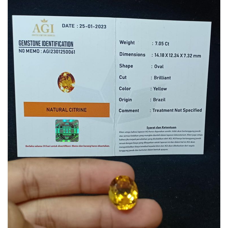 Jual Batu Permata Citrine Quartz Asli Natural Lengkap Dengan Sertifikat ...