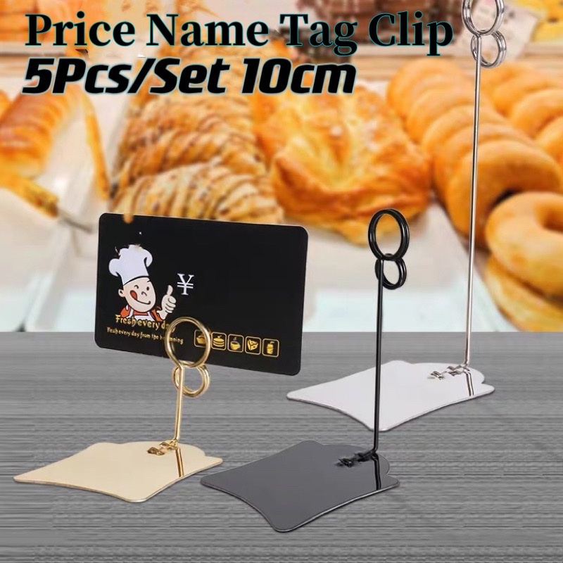 Jual 5PCS/SET 10CM Tiang Nomor Meja Stainless Menu Stand/Tag Clip Card ...
