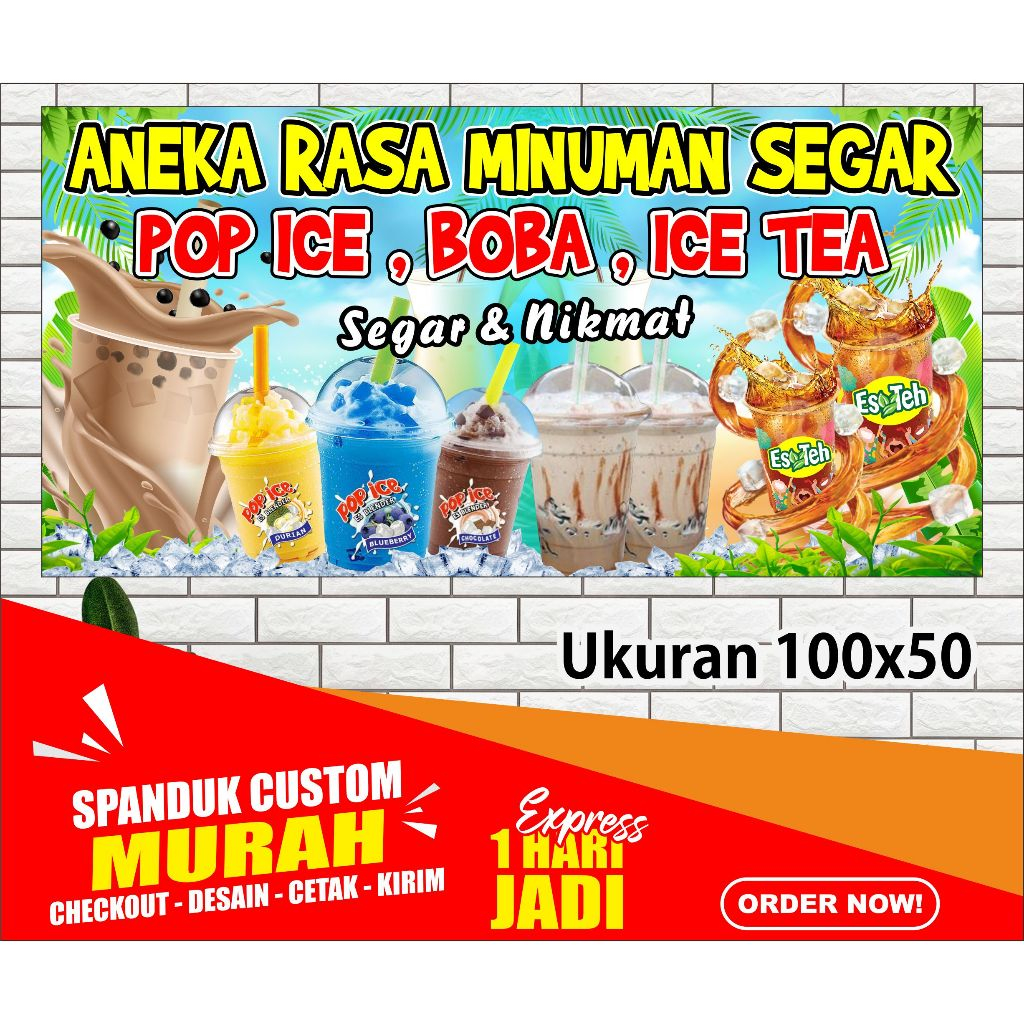 Jual BANNER ANEKA MINUMAN, UKURAN 100X50cm | Shopee Indonesia