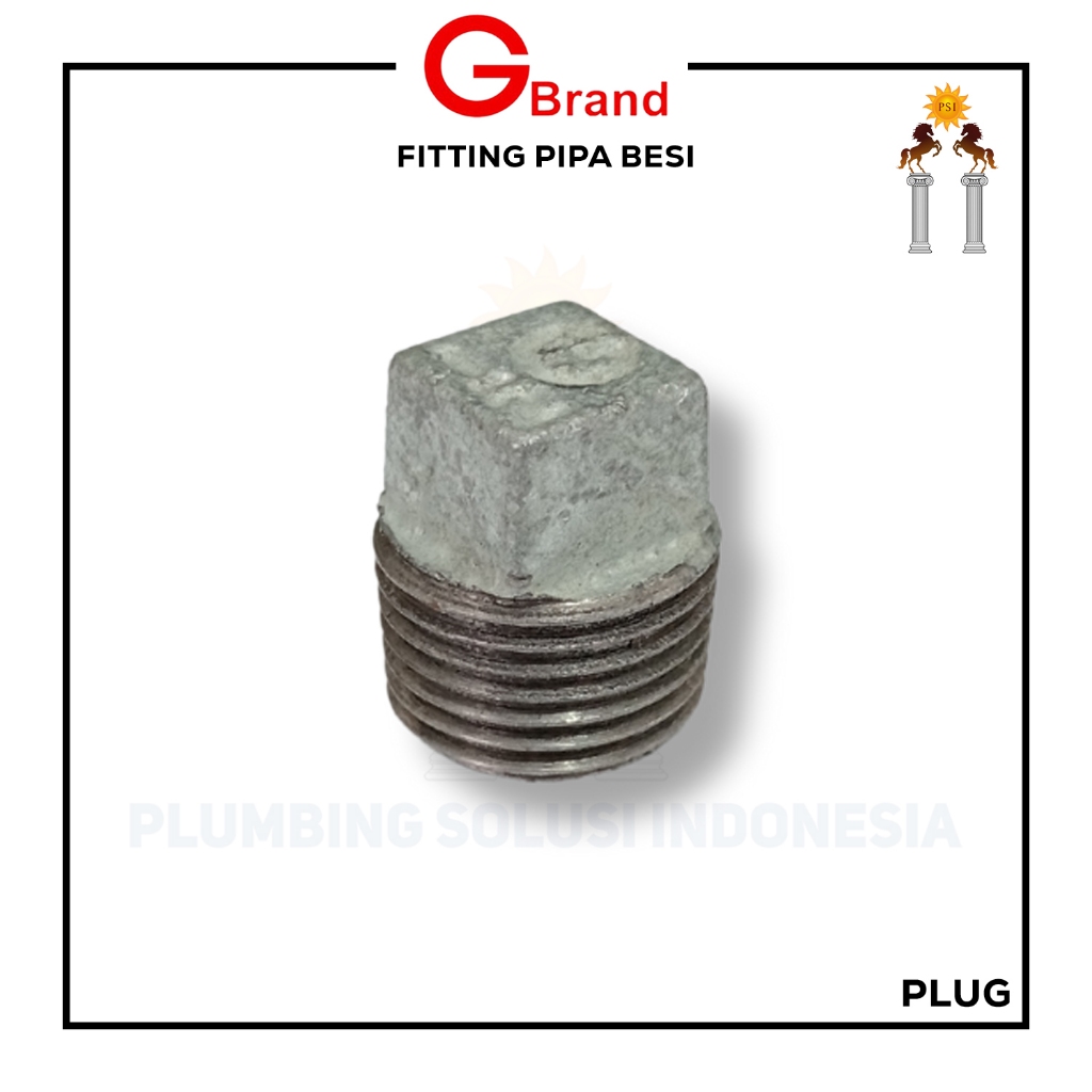 Jual G Brand Plug Galvanis Besi Drat BSPT 1/2 Inch / 20 mm | Shopee ...