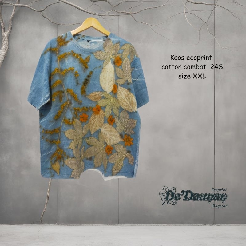 Jual baju kaos katun combat ecoprint batik pewarna alam paling laris ...