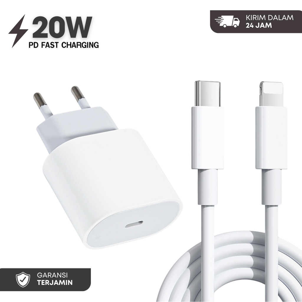 Jual Charger Iph 20Watt Adaptor Kabel Fast Charging Usb C To Lightning ...