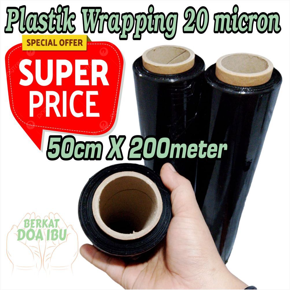 Jual HARGA SPESIAL PLASTIK WRAPPING HITAM 50CM X 200M STRETCH FILM ...