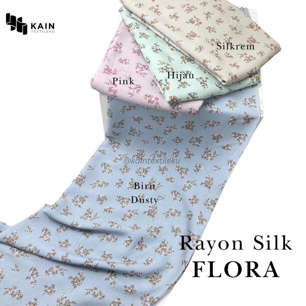 Jual Bahan Kain Rollan Rayon Silk Flora 1 rol ± 100 yard | Shopee Indonesia