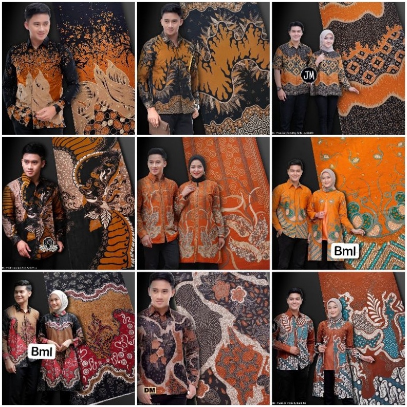 Jual KODE Q2E8 kain batik hitam kuning kunyit Terakota batik halus ...