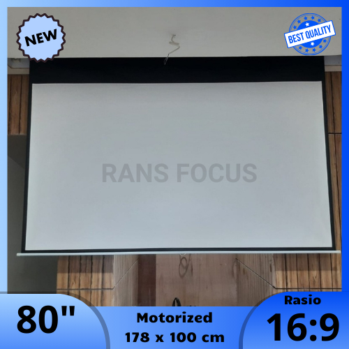 Jual Layar proyektor motorized 80" rasio 16:9 | screen projector ...