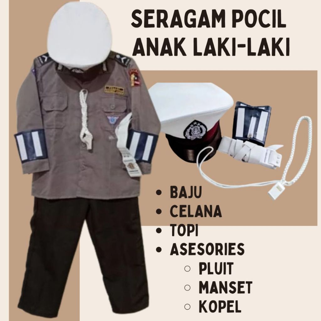 Jual Baju Karnaval -Size M- Seragam Polisi Anak LAKI-LAKI TK PAUD ...