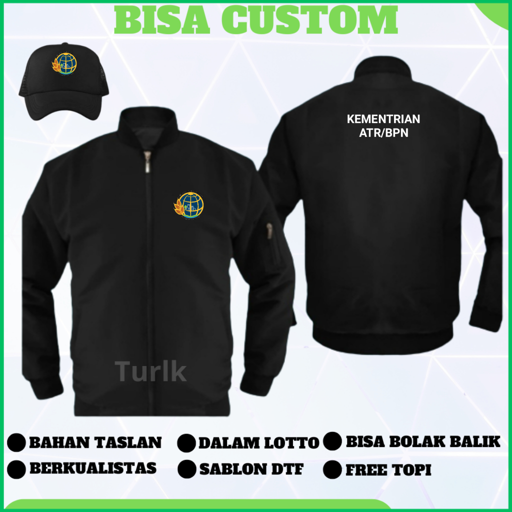 Jual Jaket Kementrian ATR/BPN Bomber Custom | Shopee Indonesia Jual Jaket Kementrian ATR/BPN Bomber Custom | Shopee Indonesia