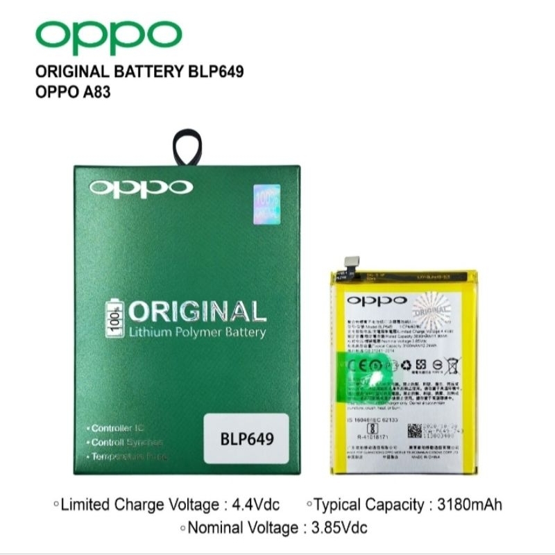 Jual Baterai Batre Battery Oppo A83 BLP649 Original 100% Kualitas super ...