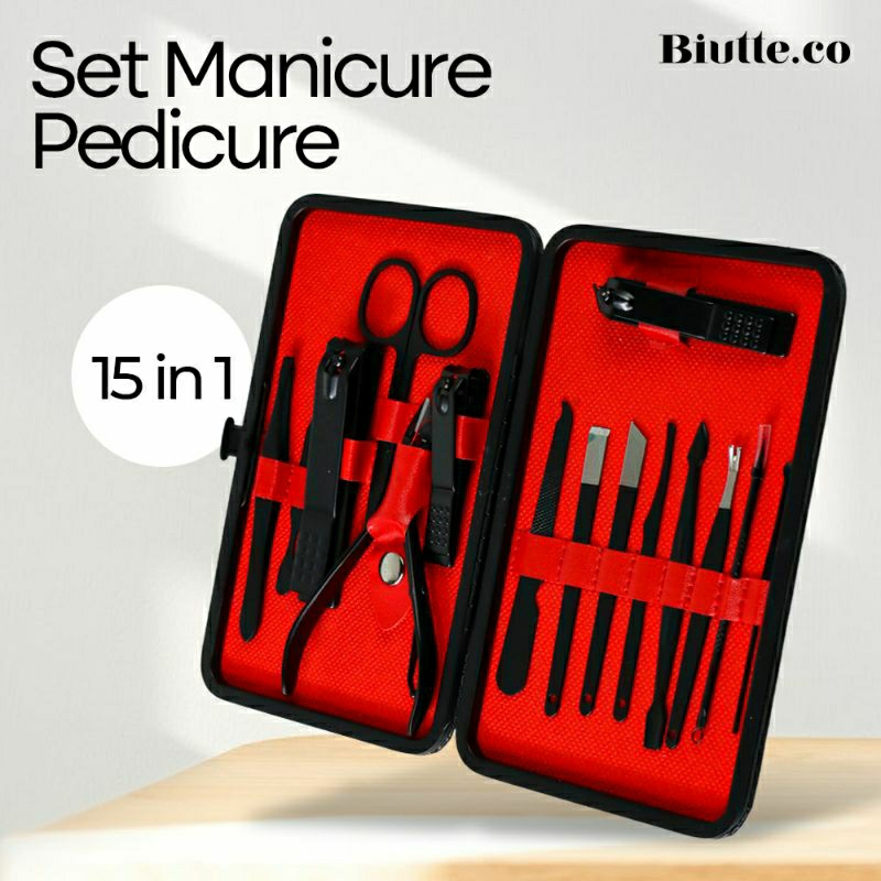 Jual Alat Meni Pedi Menicure Pedicure set 15 in 1 Perawatan Kuku Nail ...