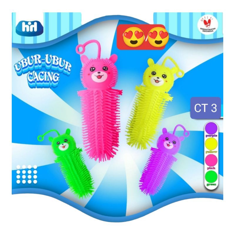 Jual Mainan anak Ubur-ubur Cacing LED mainan Rileksasi Mainan karet ...