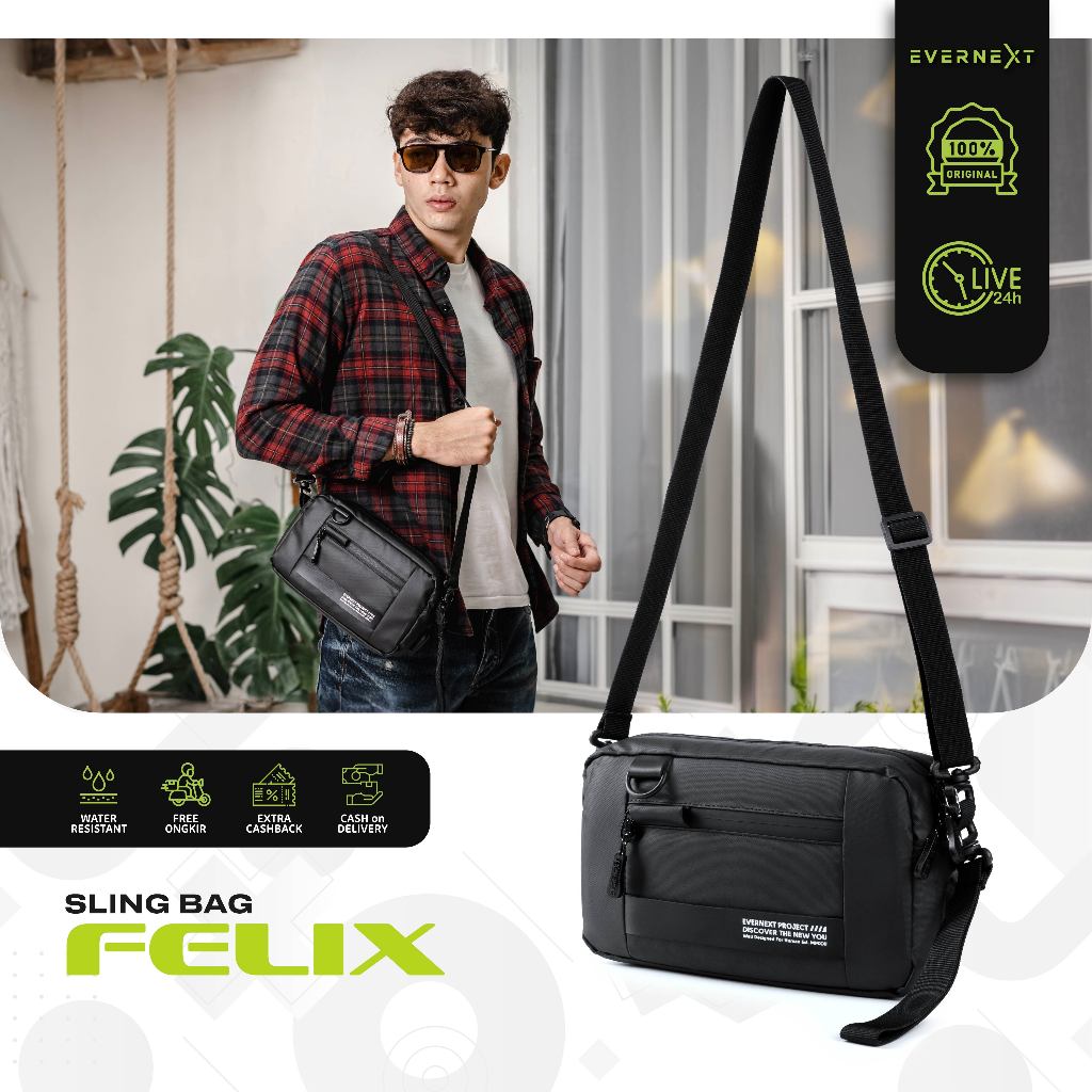 Jual Evernext - Tas Selempang Pria Sling Bag Felix Waterproof Clutch ...