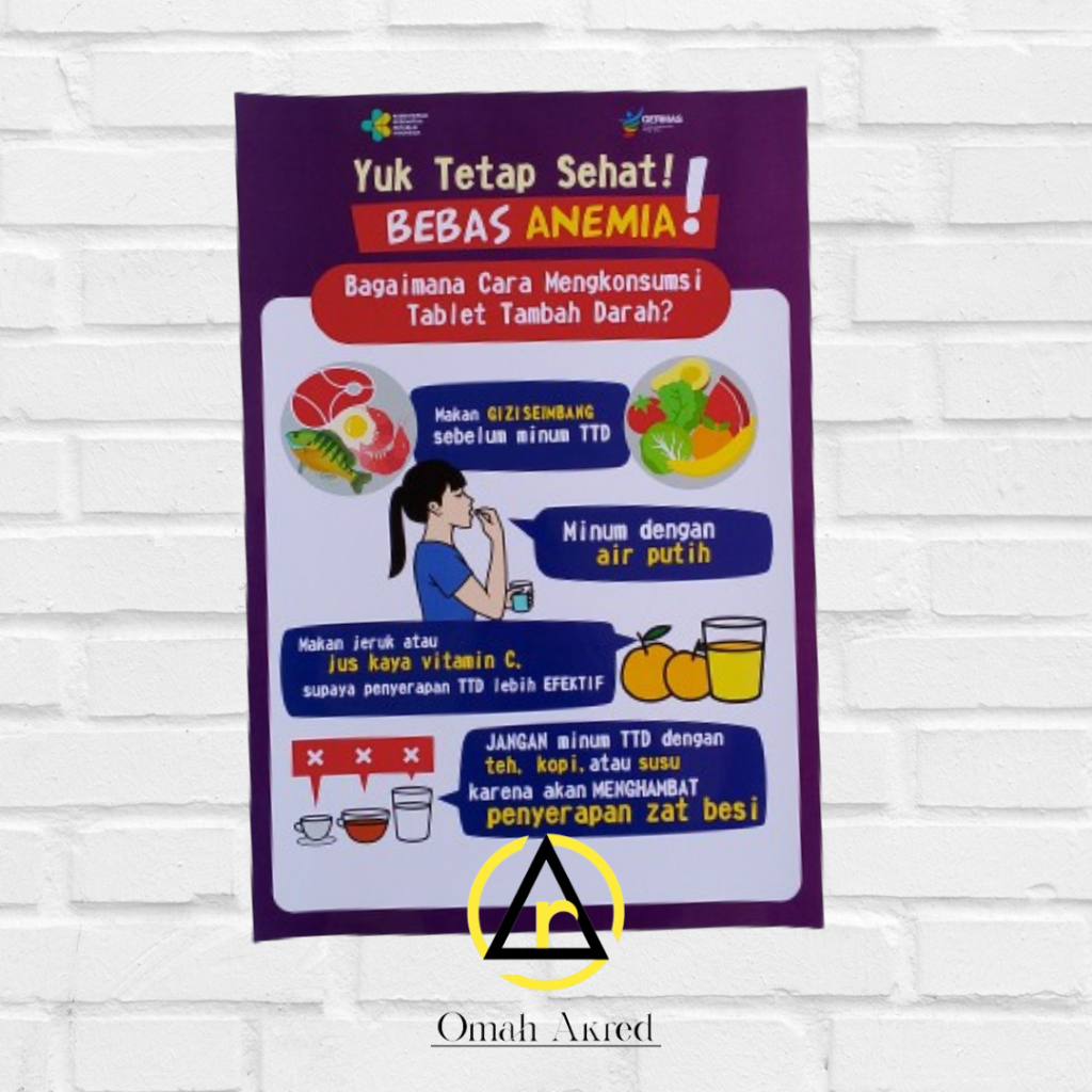 Jual Poster Tetap Sehat Bebas Anemia - Cara Mengkonsumsi Obat Tambah ...